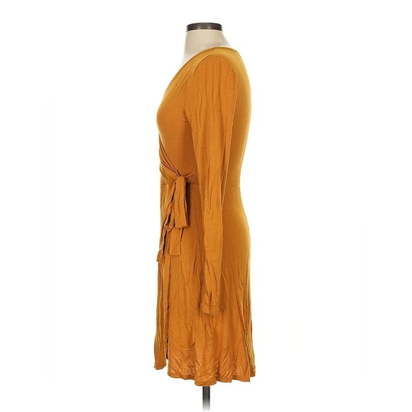 Express | Dresses | Express Mustard Wrap Dress | Poshmark